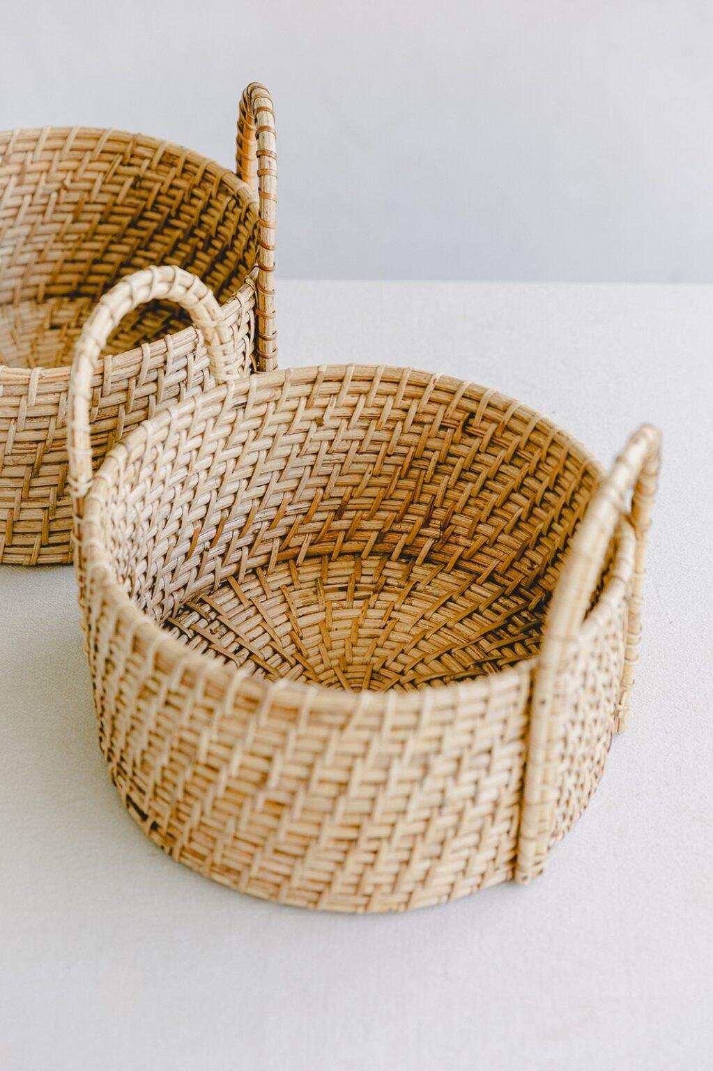Rattan Cane Basket Round - Tukura Home